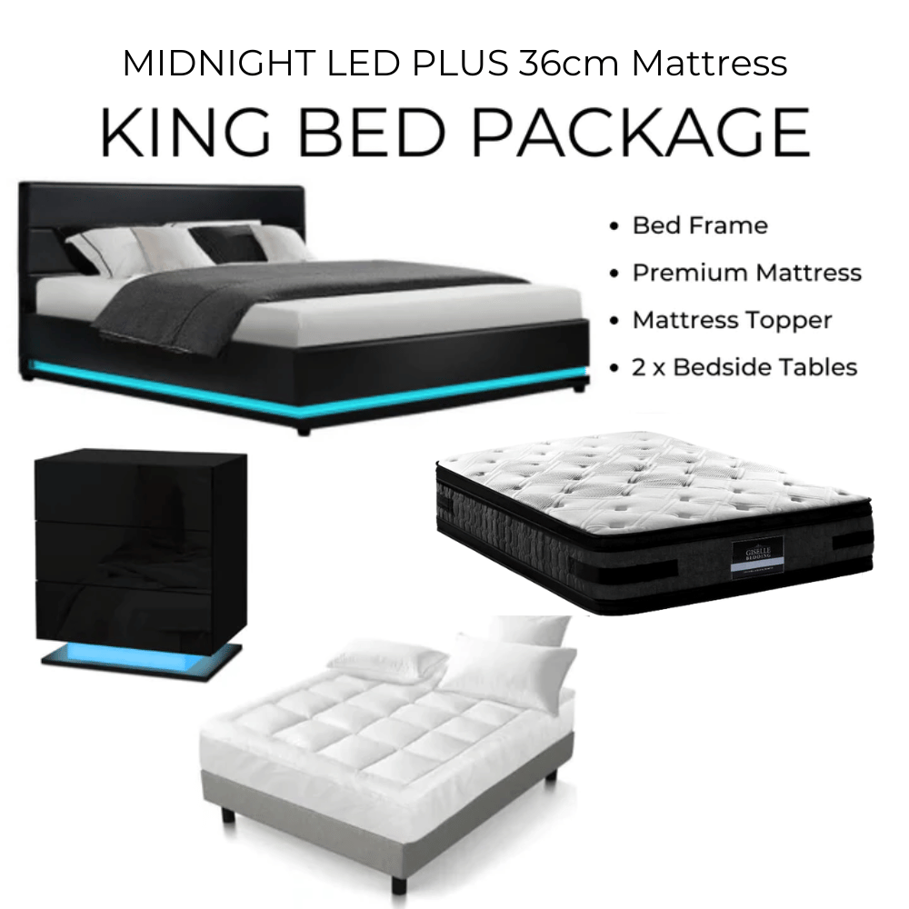 Midnight Plus KING Size Bed & 36cm Mattress Package – House Things